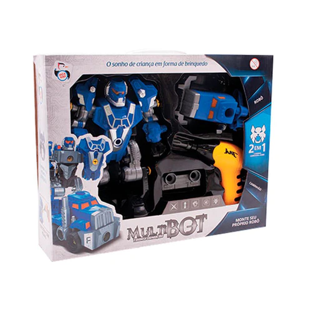 Multibot Transformação 2 em 1 9 Pçs PI3876 - Pica Pau - nivalmix