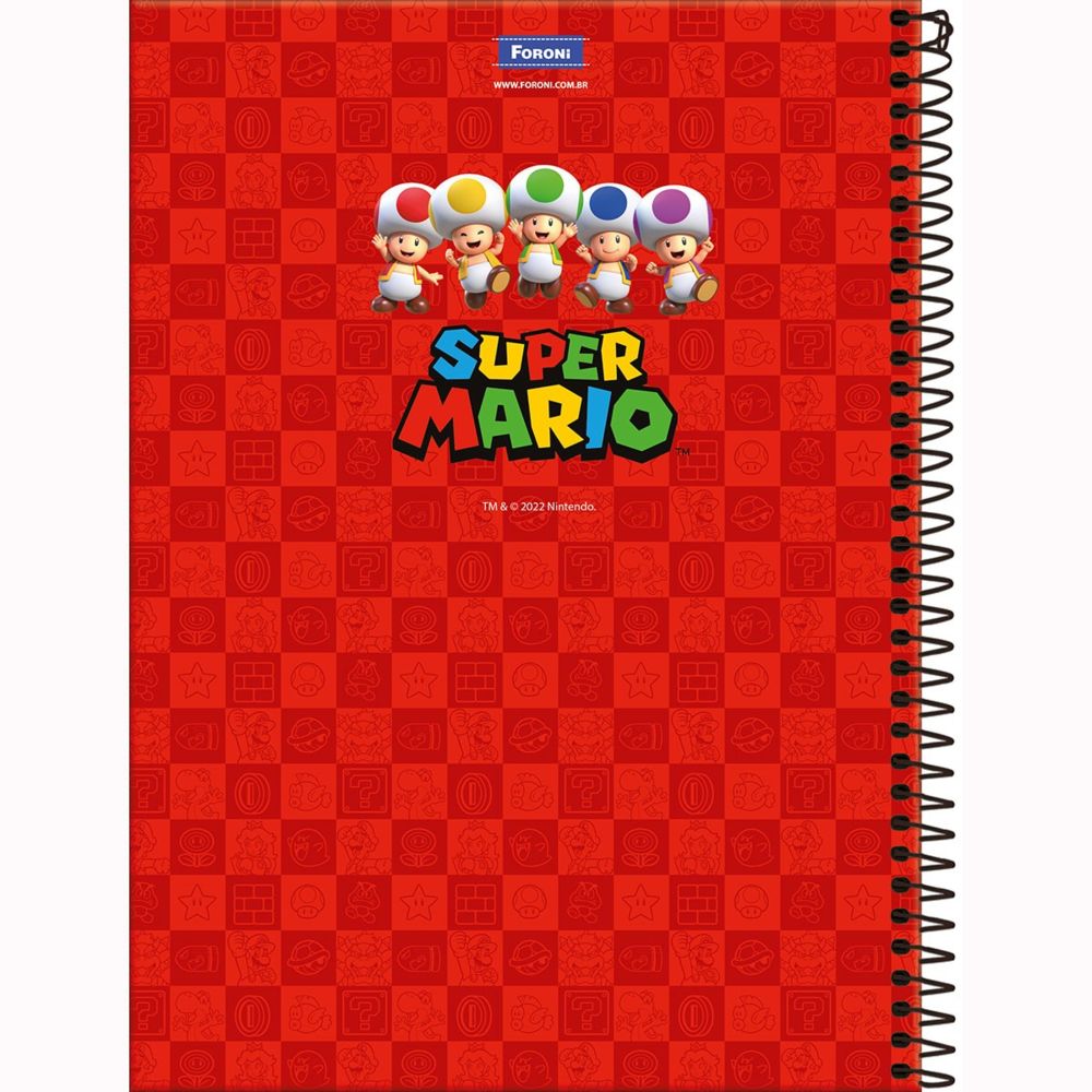 Caderno Univ. 10 Matérias 160Fls Super Mario Capa 3 - Foroni - nivalmix