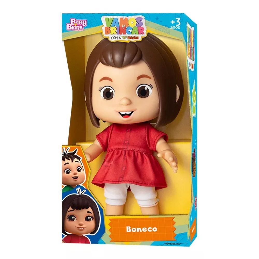 Boneca Mônica Vamos Brincar Turma da Mônica - Baby Brink - nivalmix